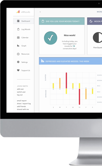 Mood Tracker by eMoods - Advanced Journal & Reporting Insights for Bipolar